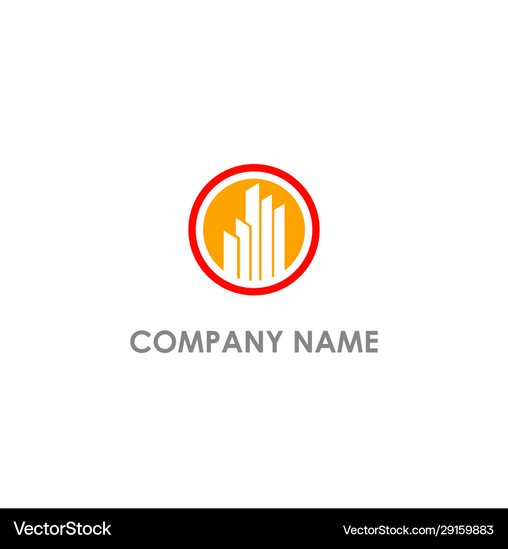 Building business company logo Royalty Free Vector Image