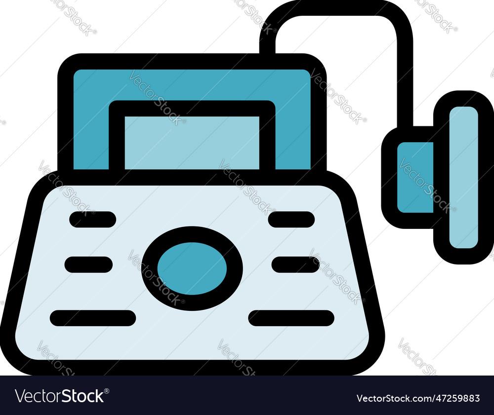Clinical defibrillator icon flat Royalty Free Vector Image