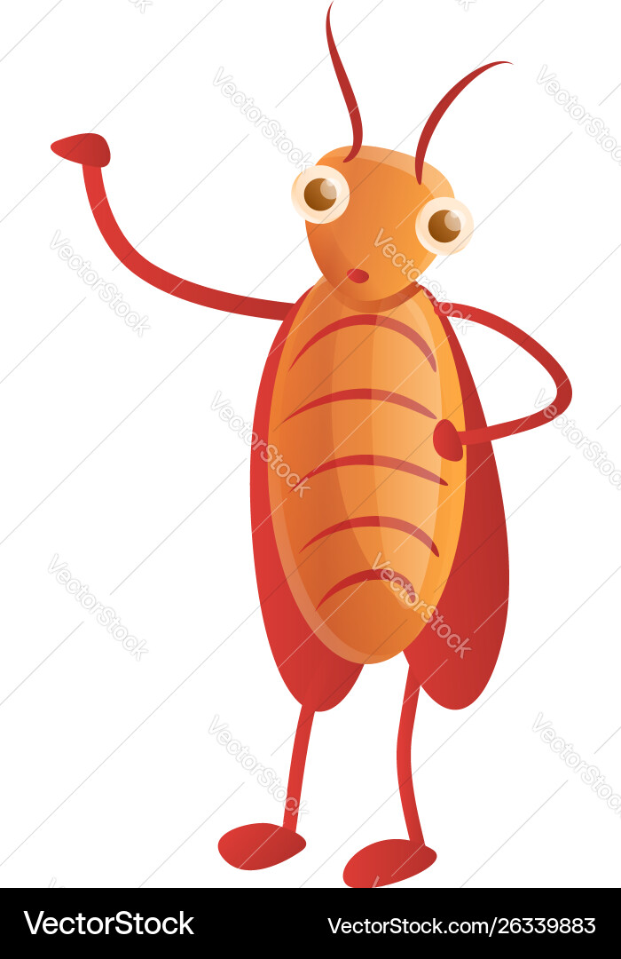 Cockroach character icon cartoon style Royalty Free Vector