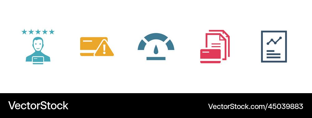 Credit rating risk score history Royalty Free Vector Image