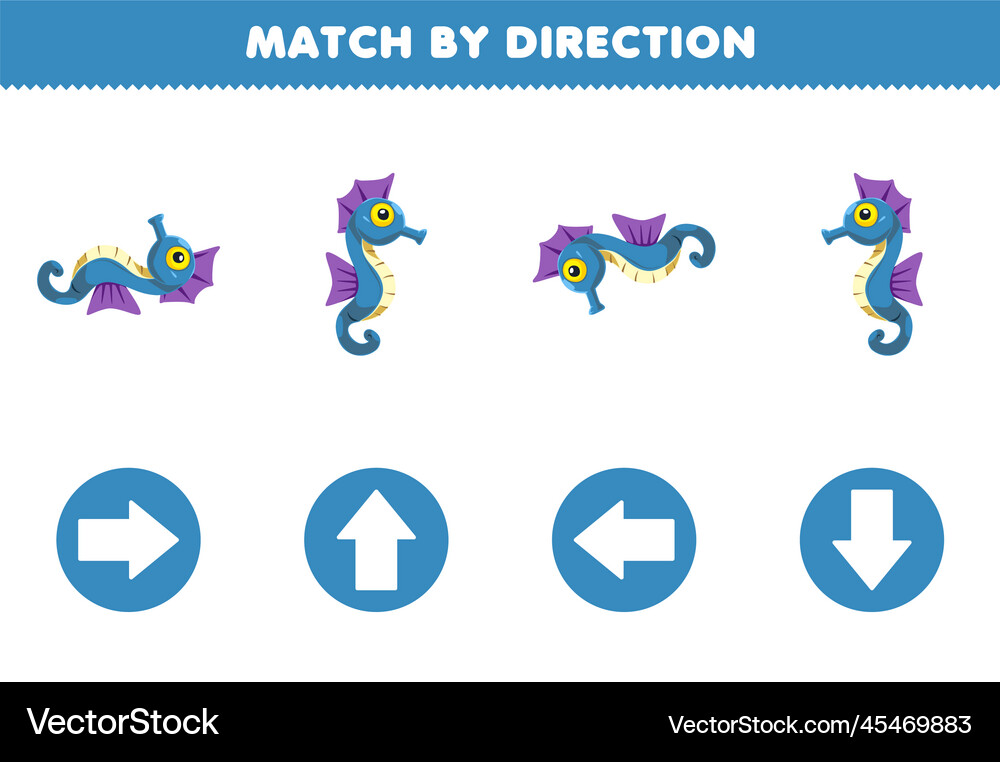 Education game for children match by direction Vector Image