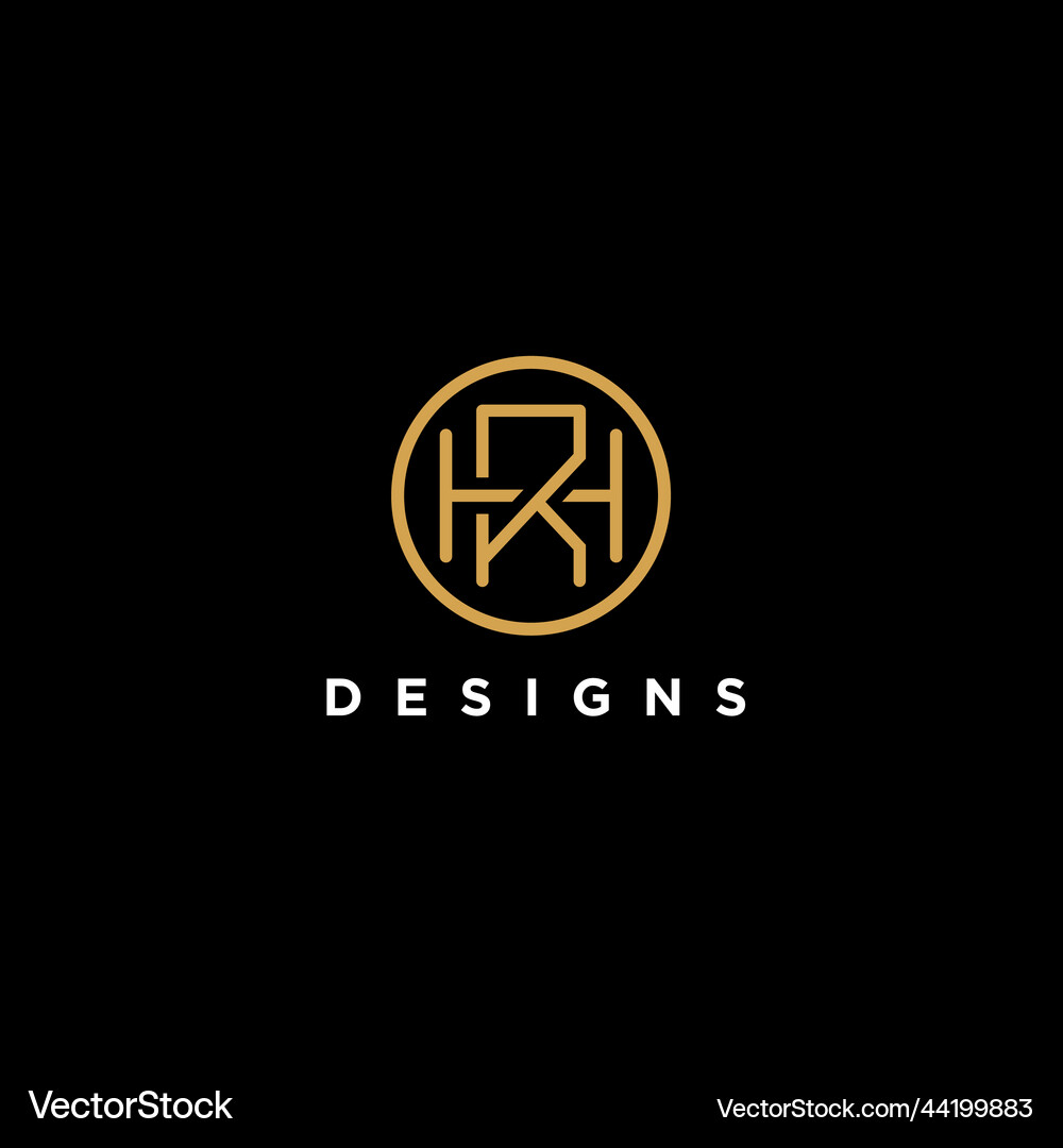 Hr or rh circle logo design inspiration Royalty Free Vector