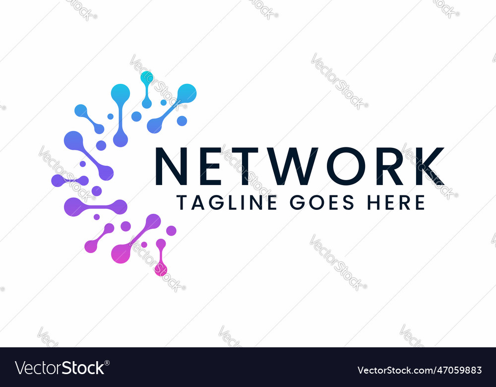 Network science data technology logo connection Vector Image