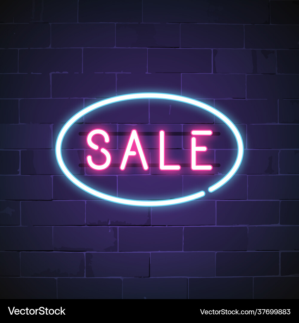Pink sale neon sign Royalty Free Vector Image - VectorStock