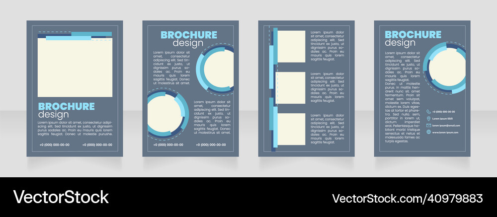Promotional service grey blank brochure layout Vector Image