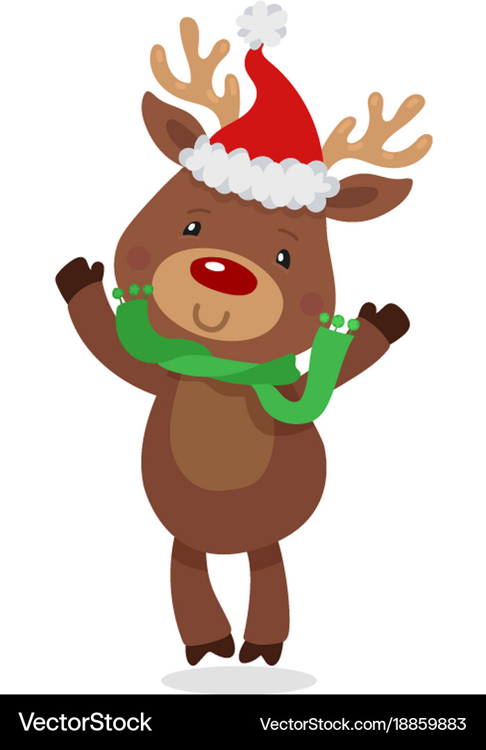 Santa s reindeer rudolph Royalty Free Vector Image