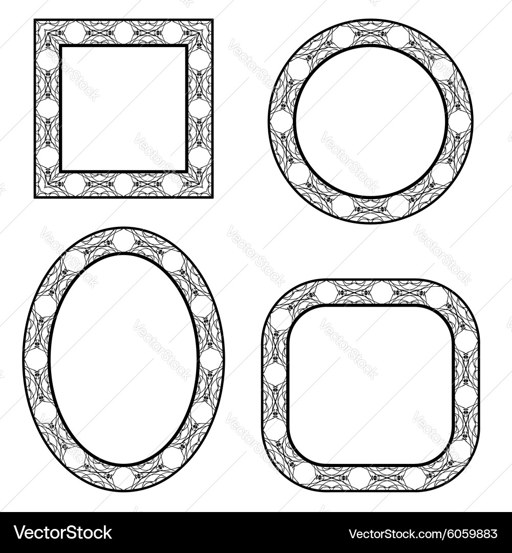 Set circle decorative frames Royalty Free Vector Image