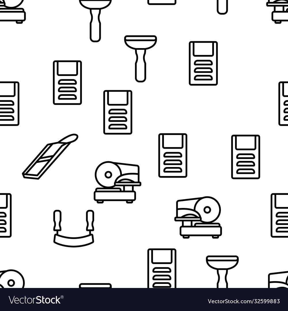 Slicer kitchenware seamless pattern Royalty Free Vector
