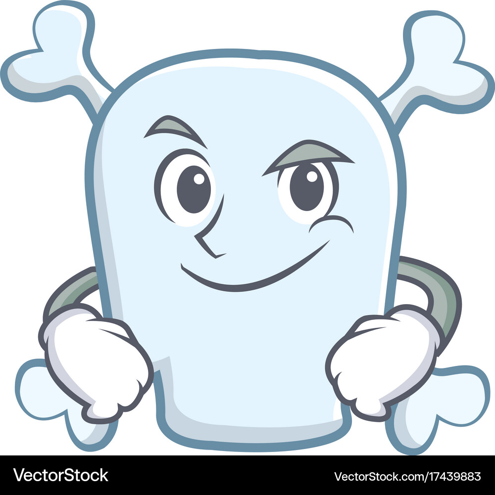 Smirking skull character cartoon style Royalty Free Vector