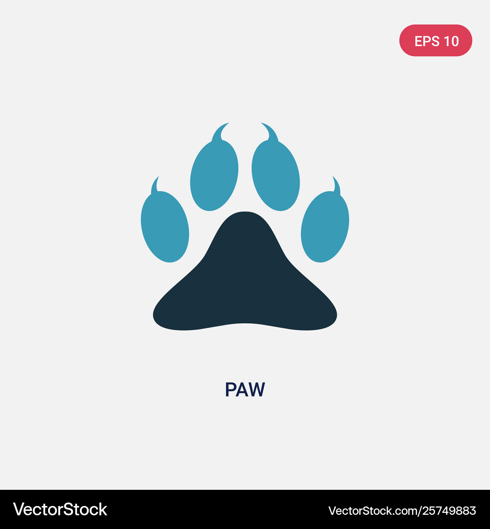 Two color paw icon from animals concept isolated Vector Image