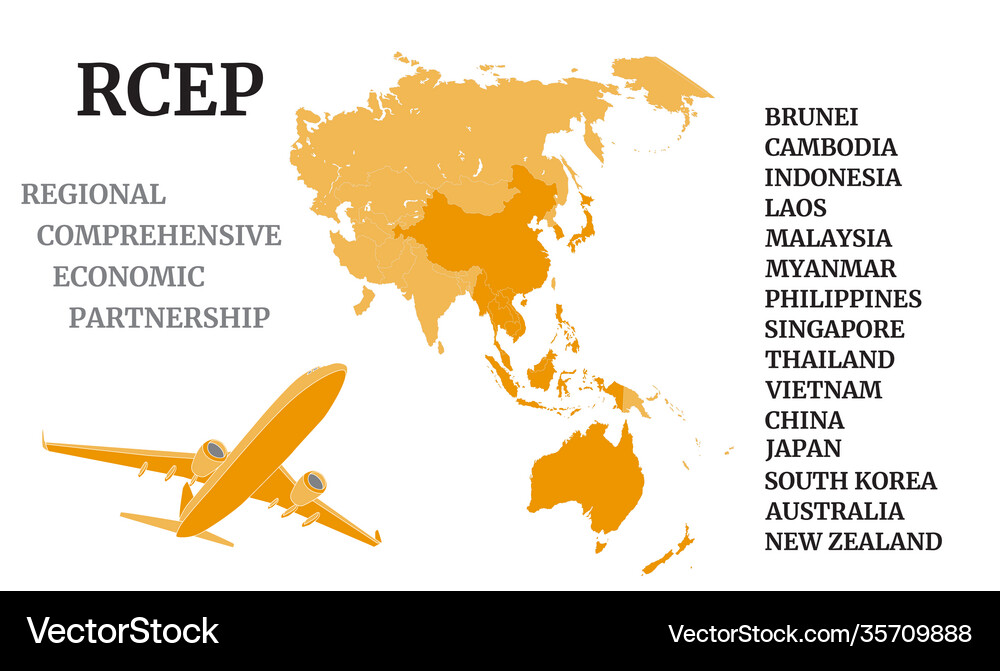 Air cargo for regional comprehensive economic Vector Image