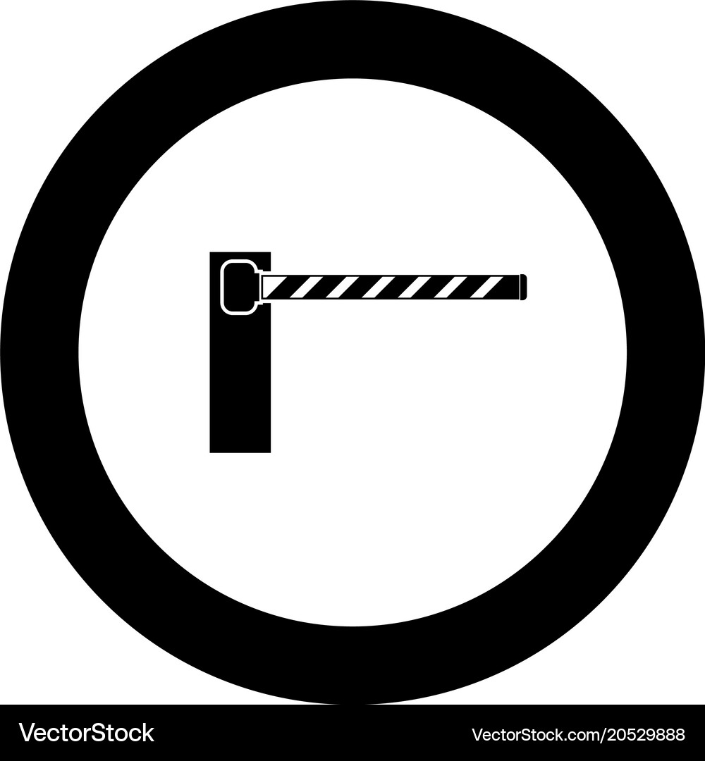 Barrier icon black color in circle Royalty Free Vector Image