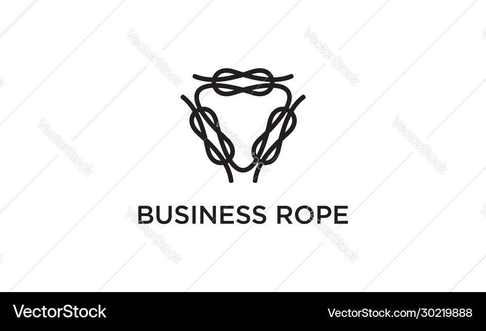 Black white rope business link logo Royalty Free Vector
