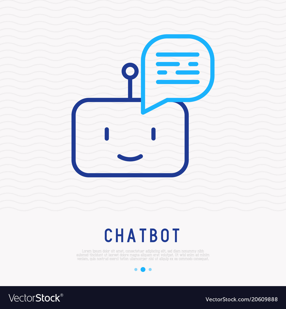 Chatbot thin line icon Royalty Free Vector Image Chatbot thin line icon Royalty Free Vector Image