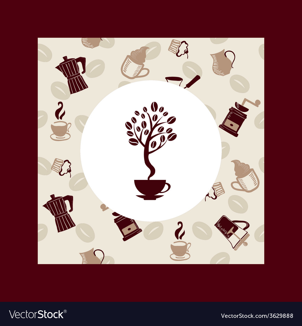 Coffee beans tree background Royalty Free Vector Image