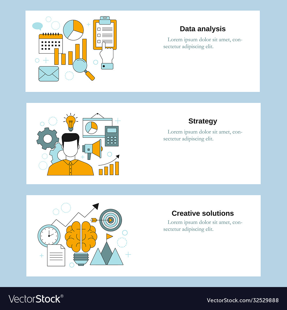 Data analysis strategy creative solutions Vector Image