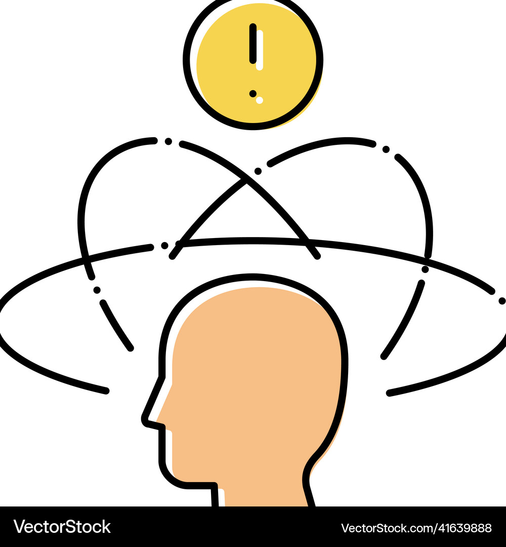 Dizziness disease color icon Royalty Free Vector Image