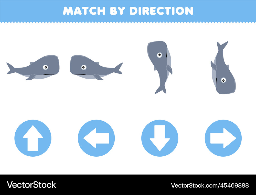 Education game for children match by direction Vector Image