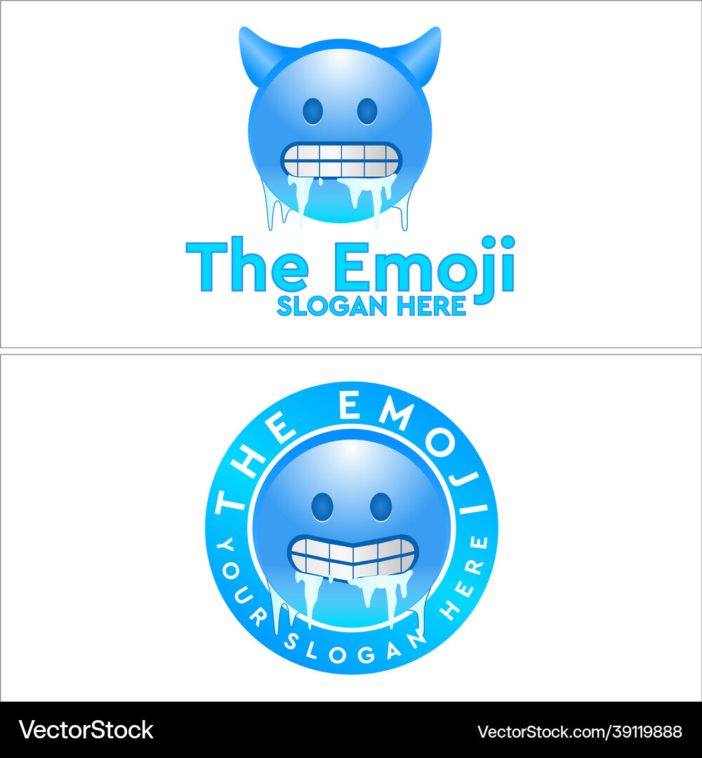 Emoji cold freezing logo design Royalty Free Vector Image