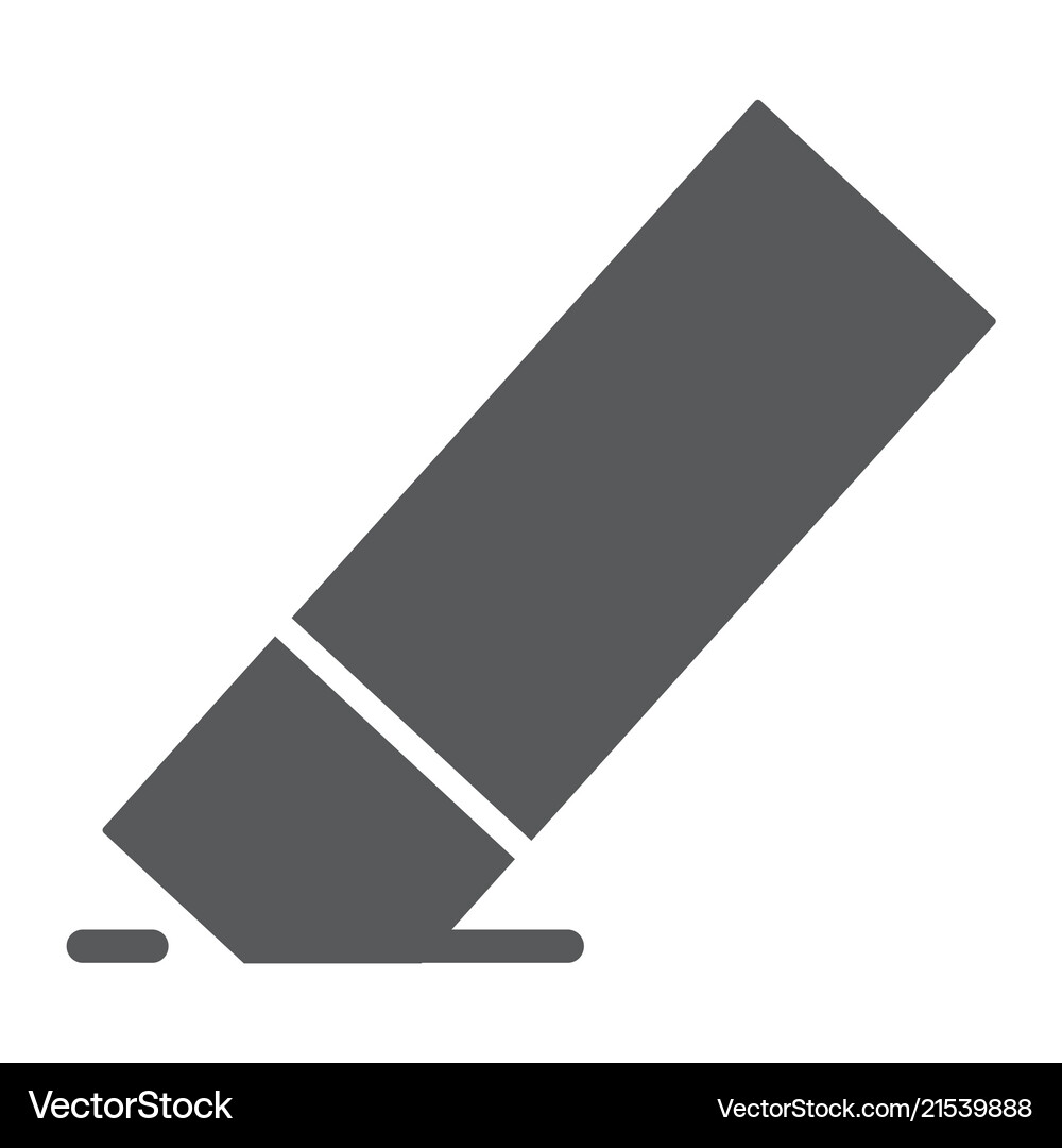 Eraser glyph icon tools and design rubber sign Vector Image