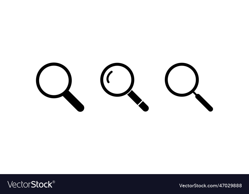 Magnify search glass icons Royalty Free Vector Image