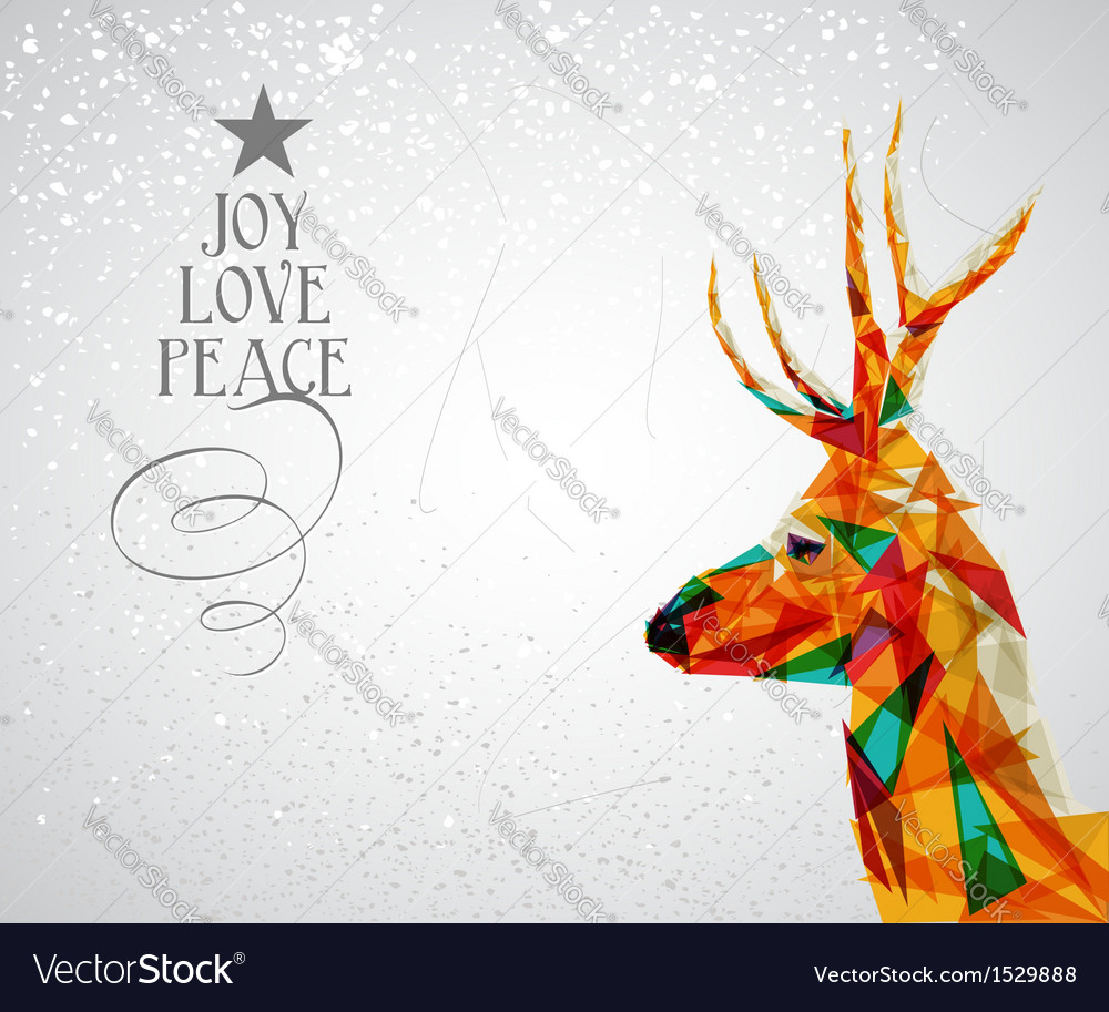 Merry christmas reindeer shape Royalty Free Vector Image