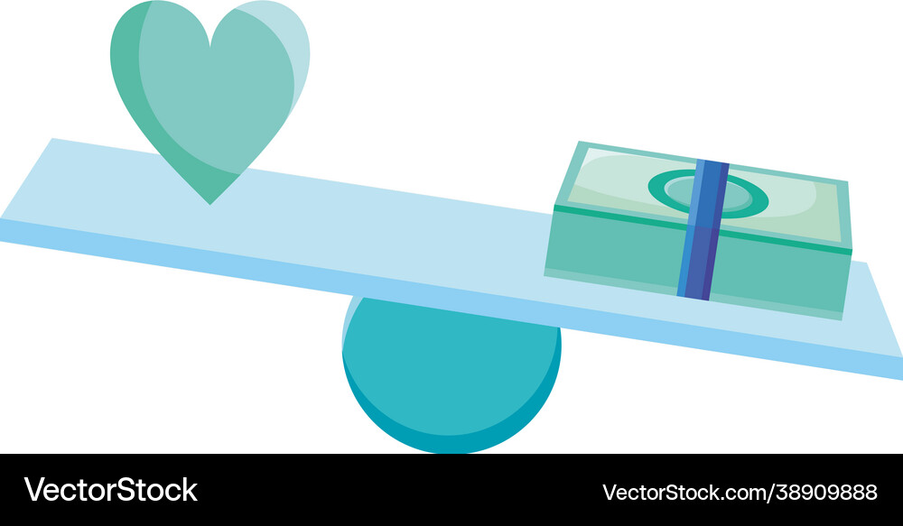 Money and heart Royalty Free Vector Image - VectorStock