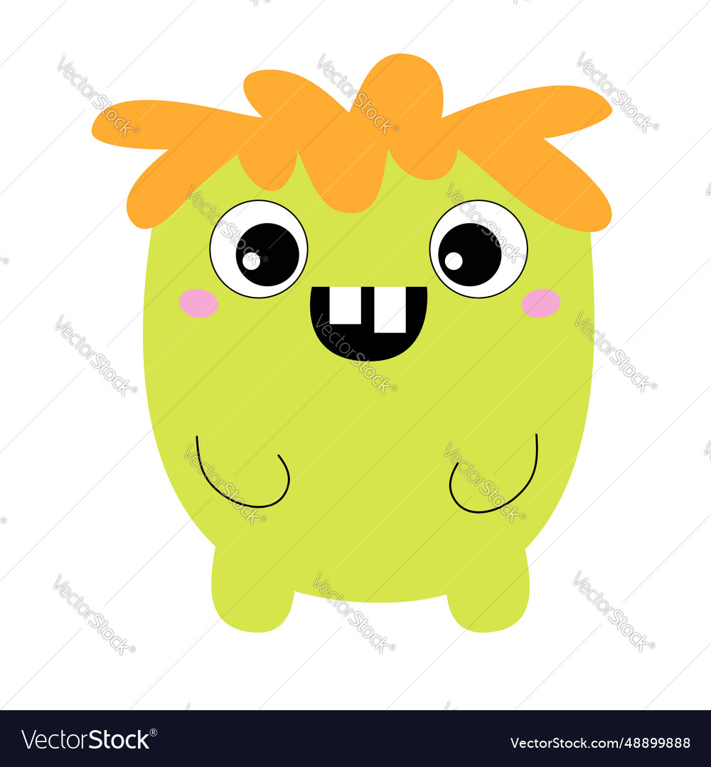 Monster happy halloween cute head face with hair Vector Image