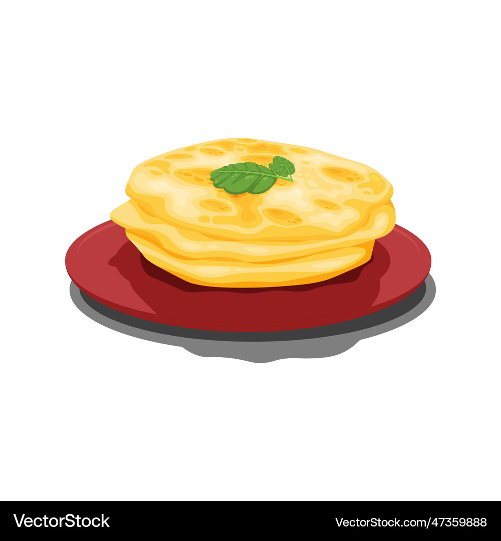 Paratha background design with cartoon style Vector Image