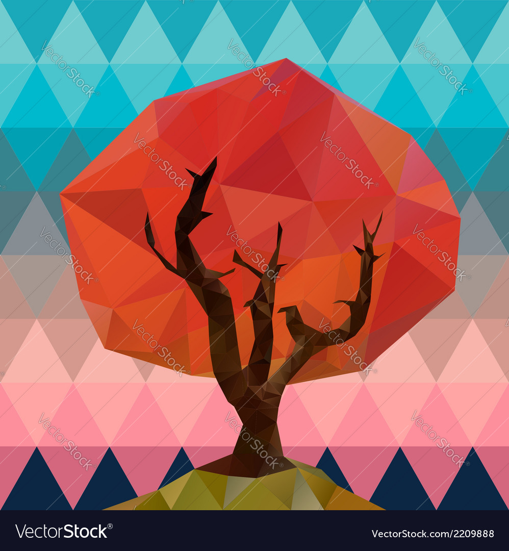 Polygonal tree Royalty Free Vector Image - VectorStock