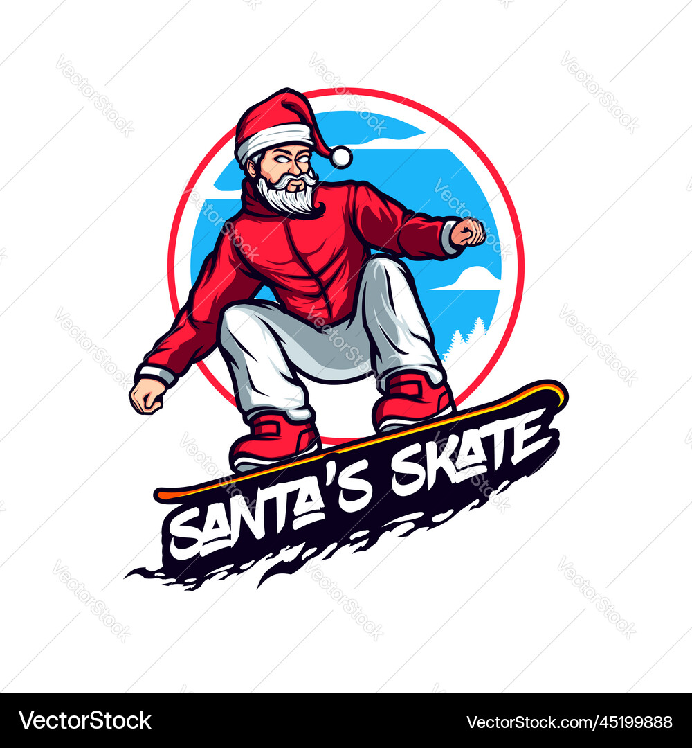Santa Snowboarding Christmas Royalty Free Vector Image