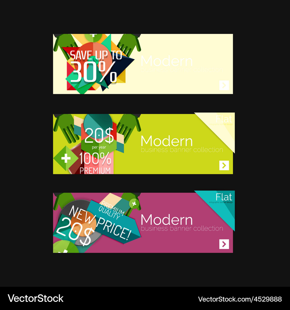 Set of banners with stickers labels and elements Vector Image