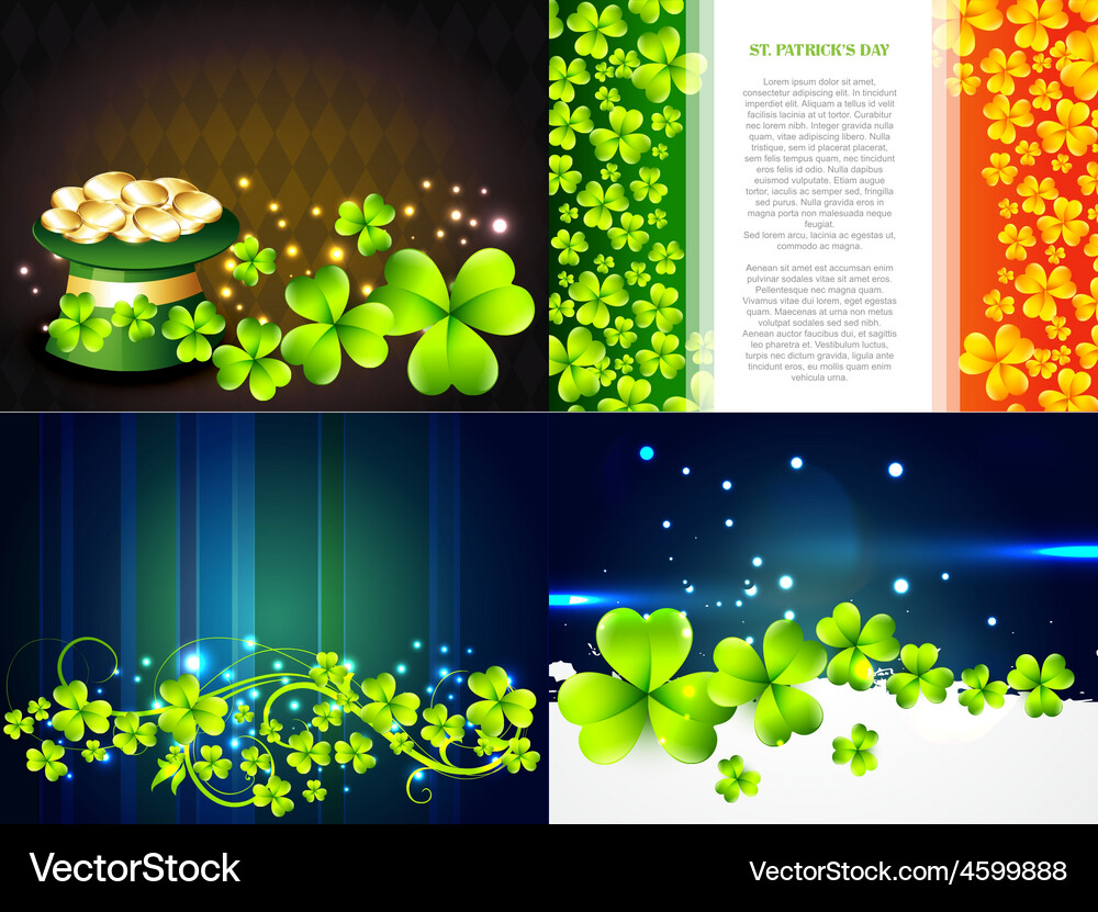 Set of saint patricks day background Royalty Free Vector