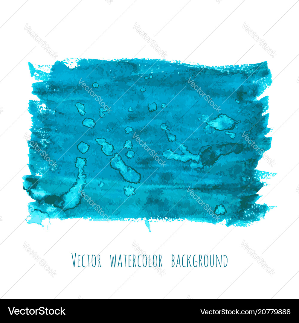 Turquoise blue watercolor painted texture Vector Image