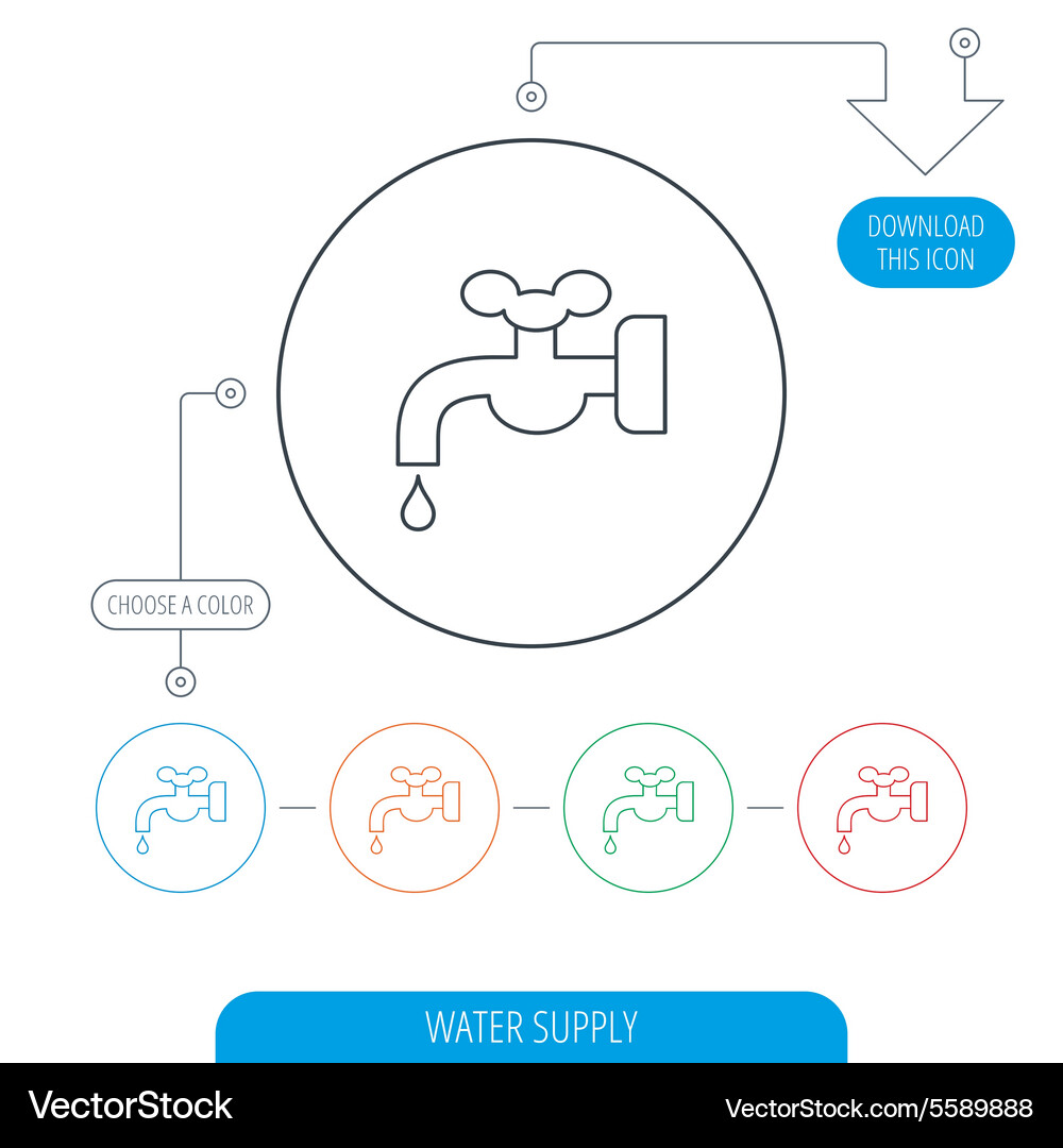 Water supply icon crane with drop sign Royalty Free Vector
