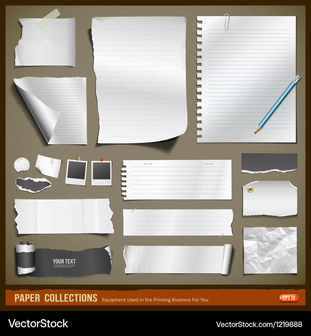 White paper and black collections Royalty Free Vector Image