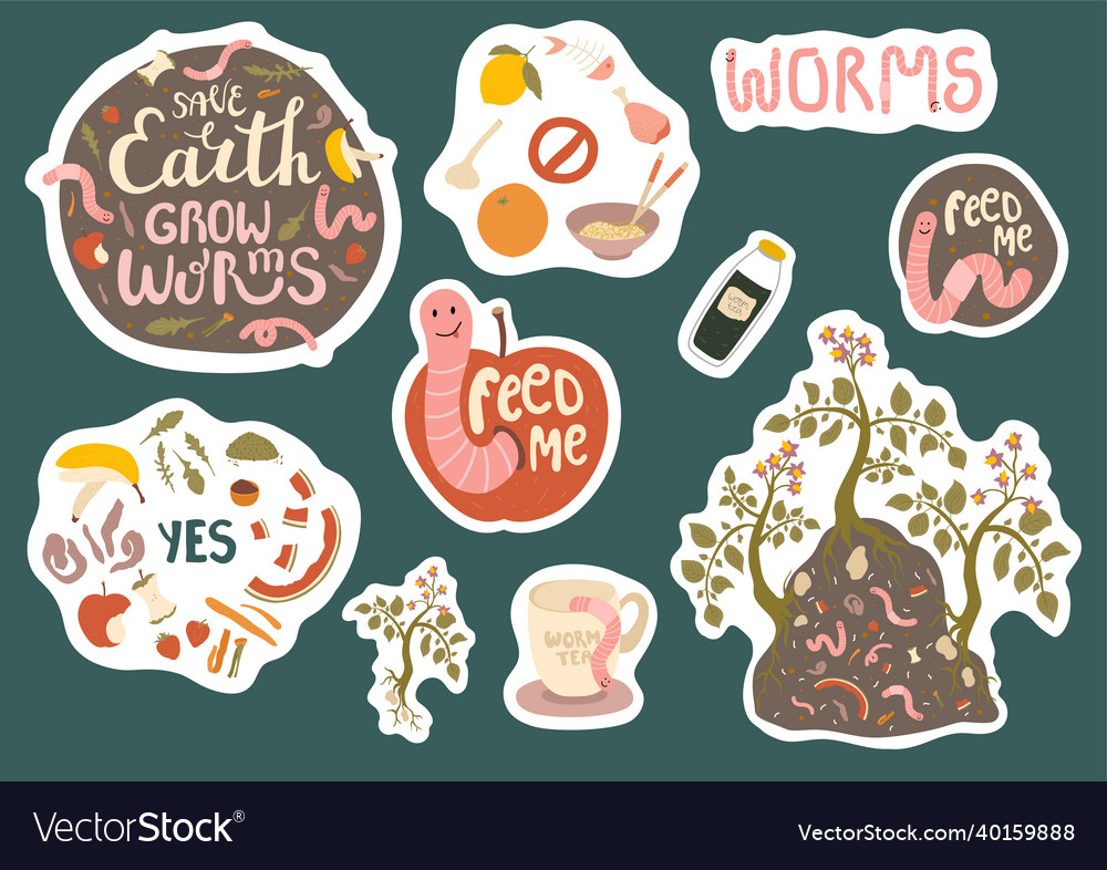 Worms lettering Royalty Free Vector Image - VectorStock