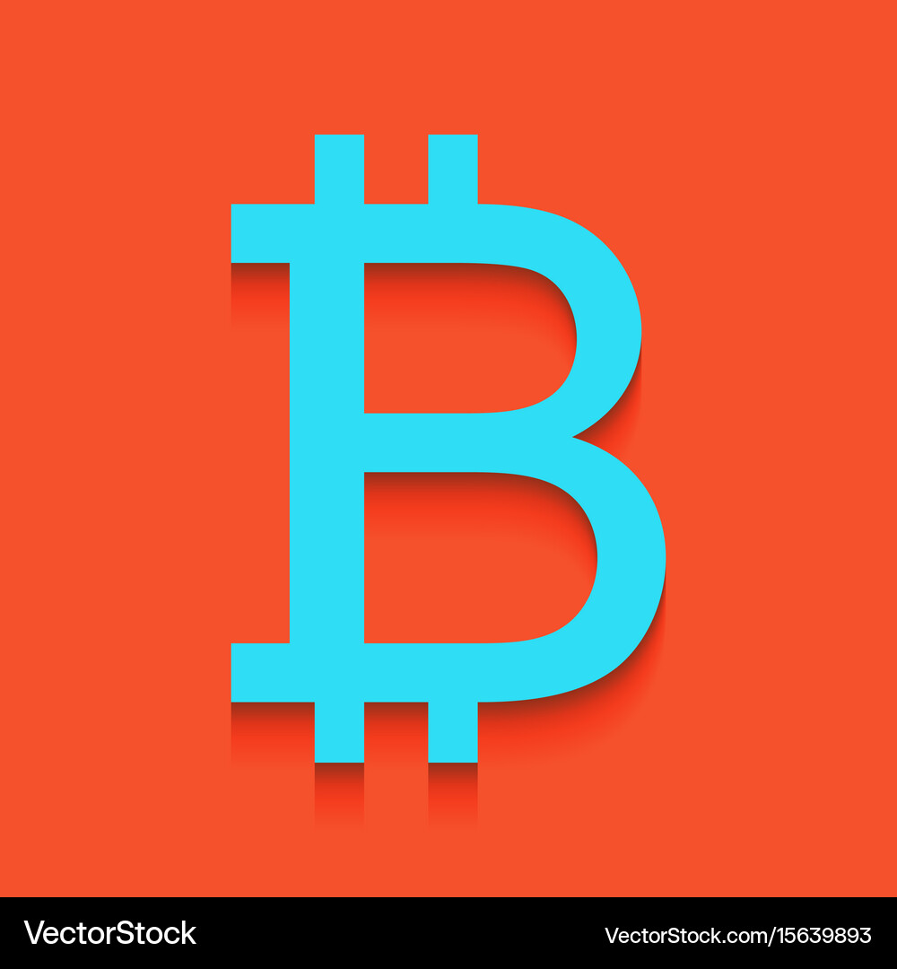 Bitcoin sign whitish icon on brick wall Royalty Free Vector