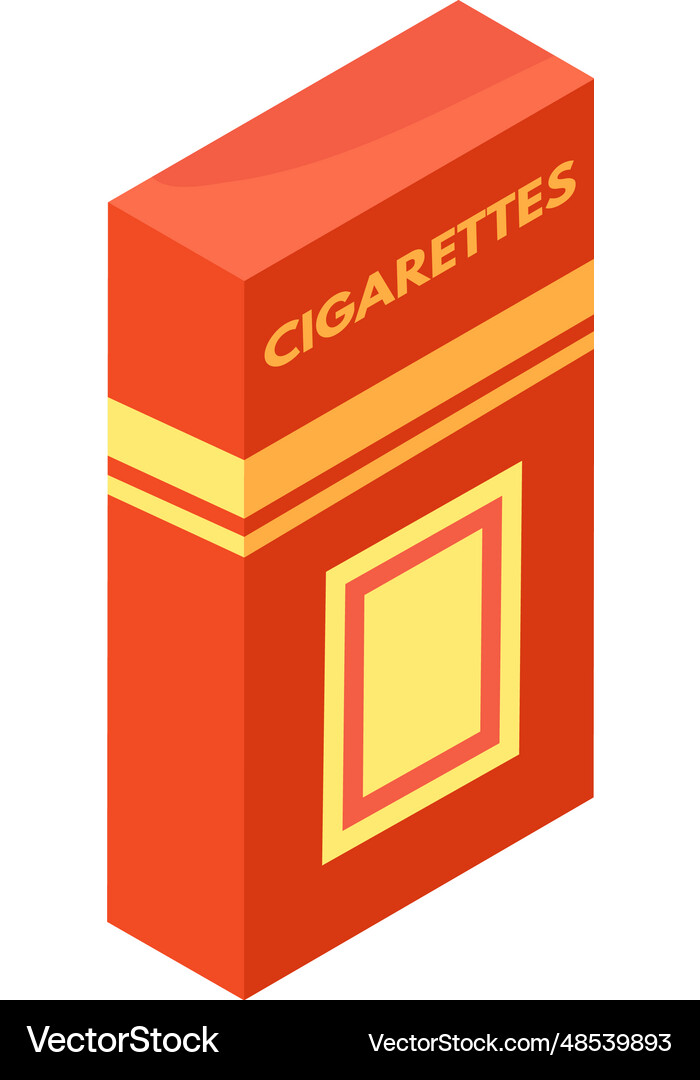 Cigarettes paper pack cartoon icon smoking Vector Image
