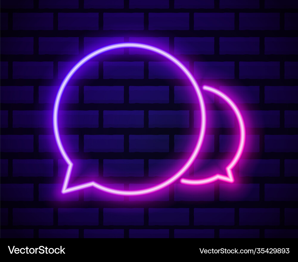 Communication neon sign luminous signboard Vector Image
