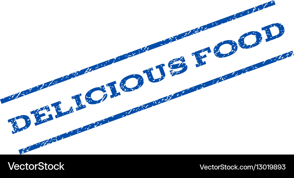 Delicious food watermark stamp Royalty Free Vector Image