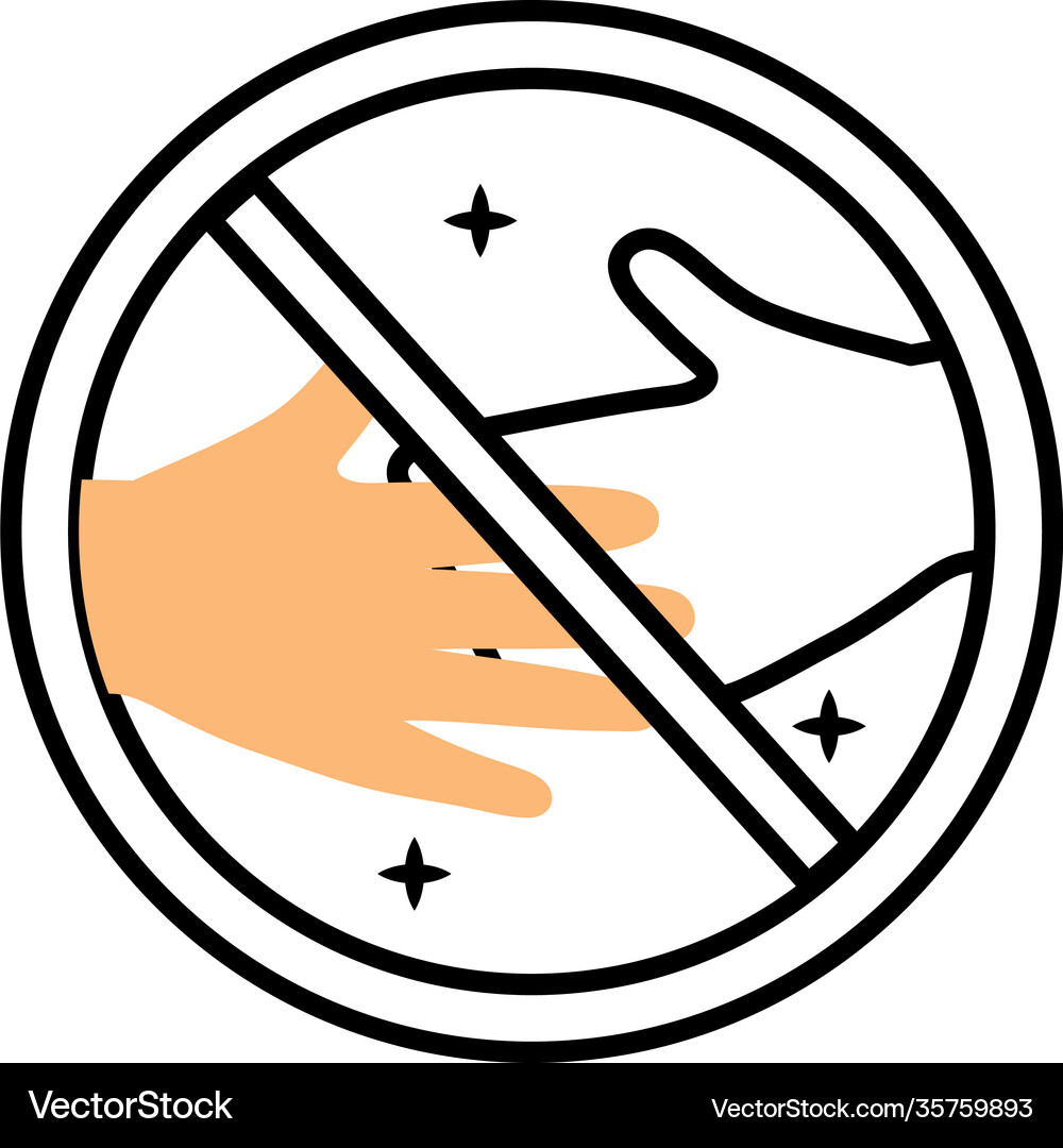 Dont contact reopening sticker half line style Vector Image