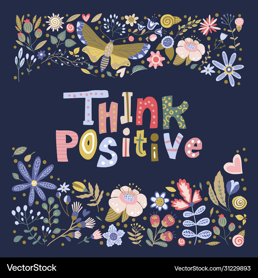 Floral color lettering card Royalty Free Vector Image