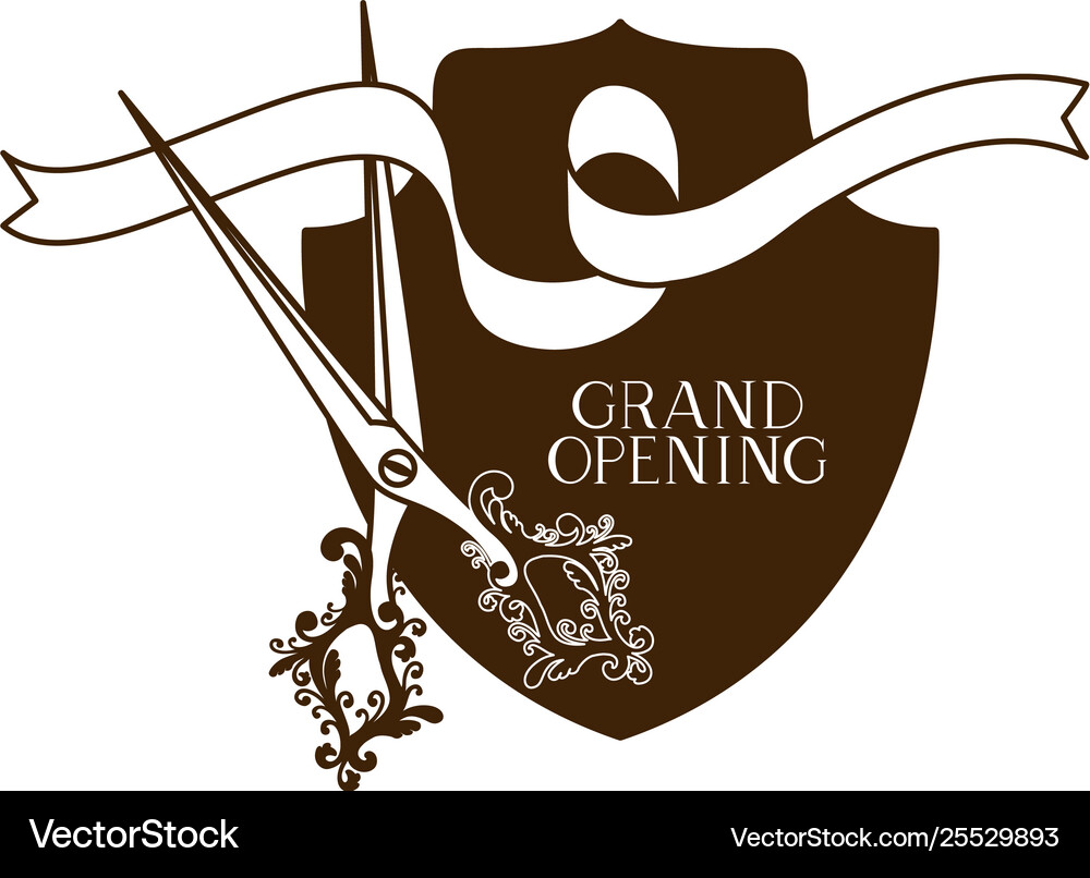 Frame with label grand opening isolated icon Vector Image