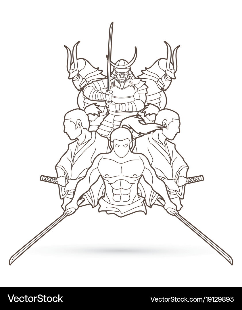 Samurai Battle Drawing