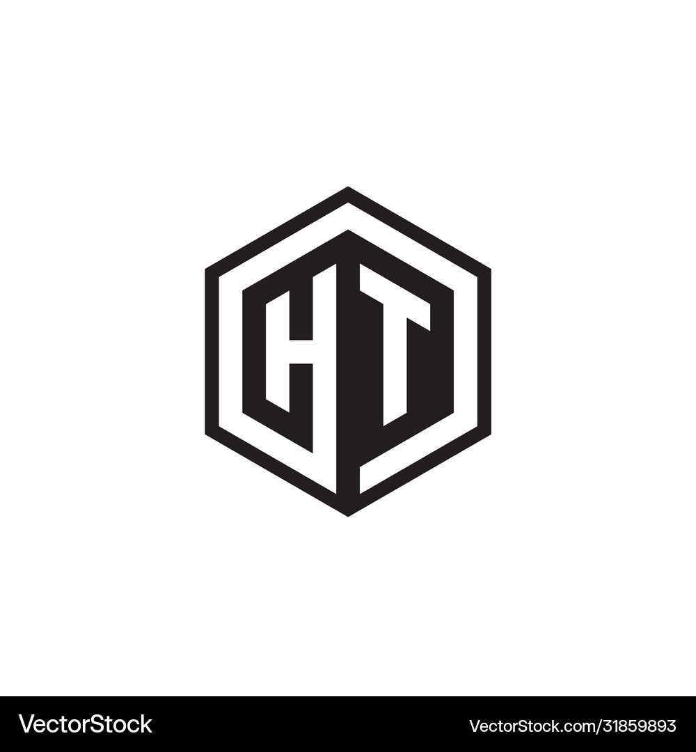 H t hexagon letter logo design concept Royalty Free Vector