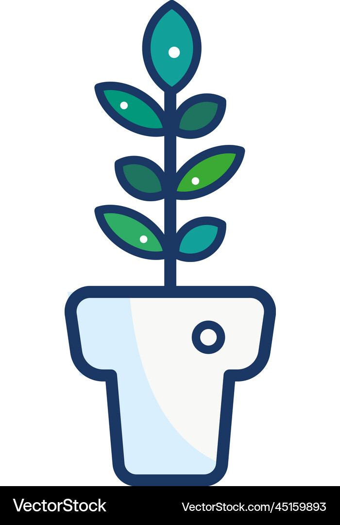 Isolated colored indoor plant icon Royalty Free Vector Image