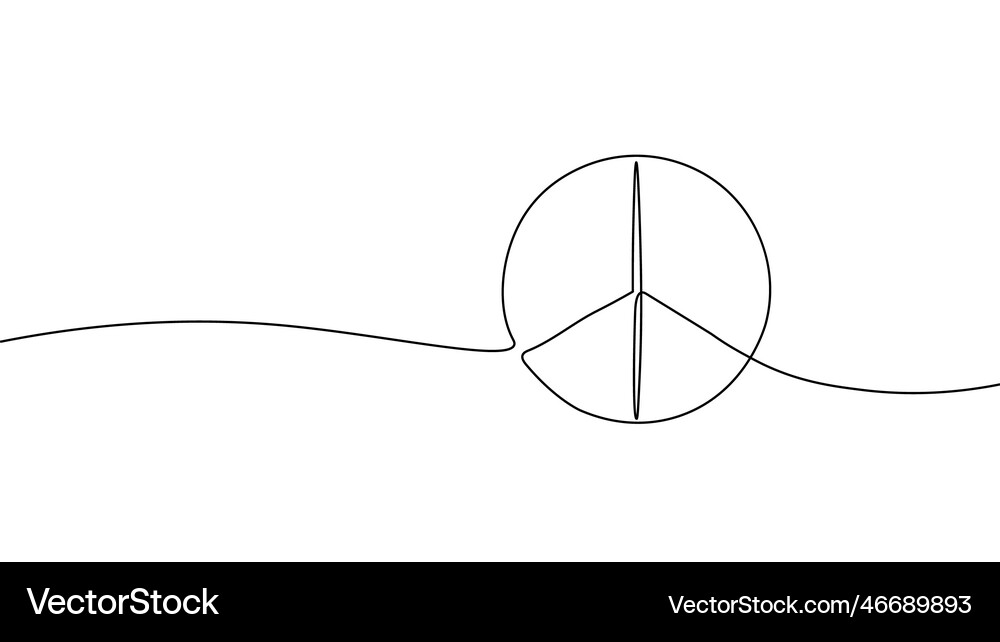 Peace pacifism symbol art one line continuous Vector Image