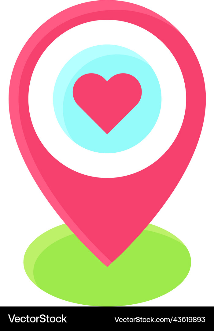 Pin with heart sign icon location map – Royalty-Free Vector | VectorStock