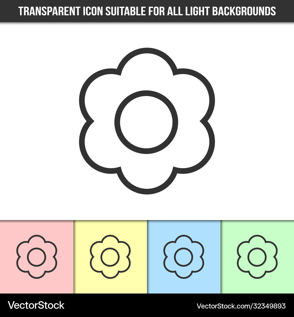 Simple outline transparent flower icon on Vector Image